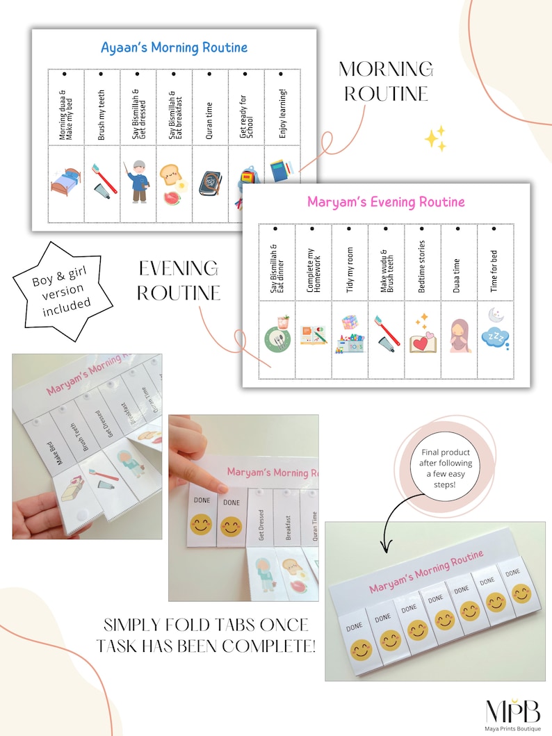 Muslim Daily Routine Flip Chart /visual Aid Chart for Boys Girls ...