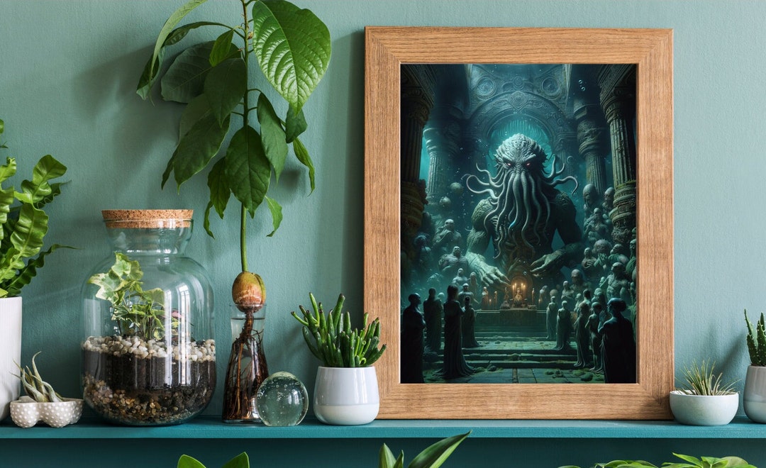 Cthulhu With His Followers in an Underwater Temple - DIGITAL ART - Etsy