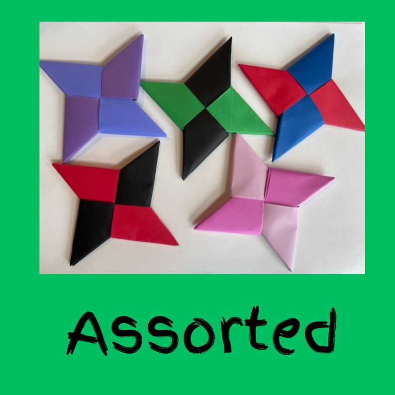 Colorful Paper Ninja Stars- Set of 10, Party Favors, Ninja Decorations ...