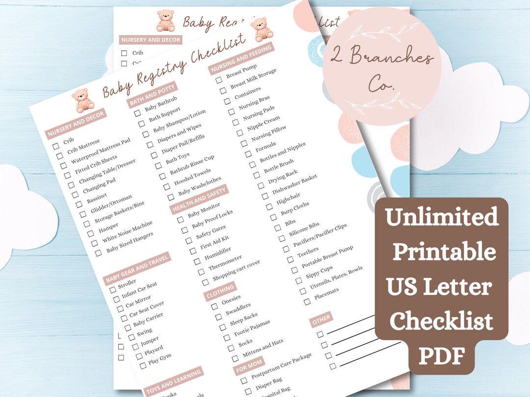 Baby Registry Checklist, Infant to Do List for Moms to Be, New Mom ...