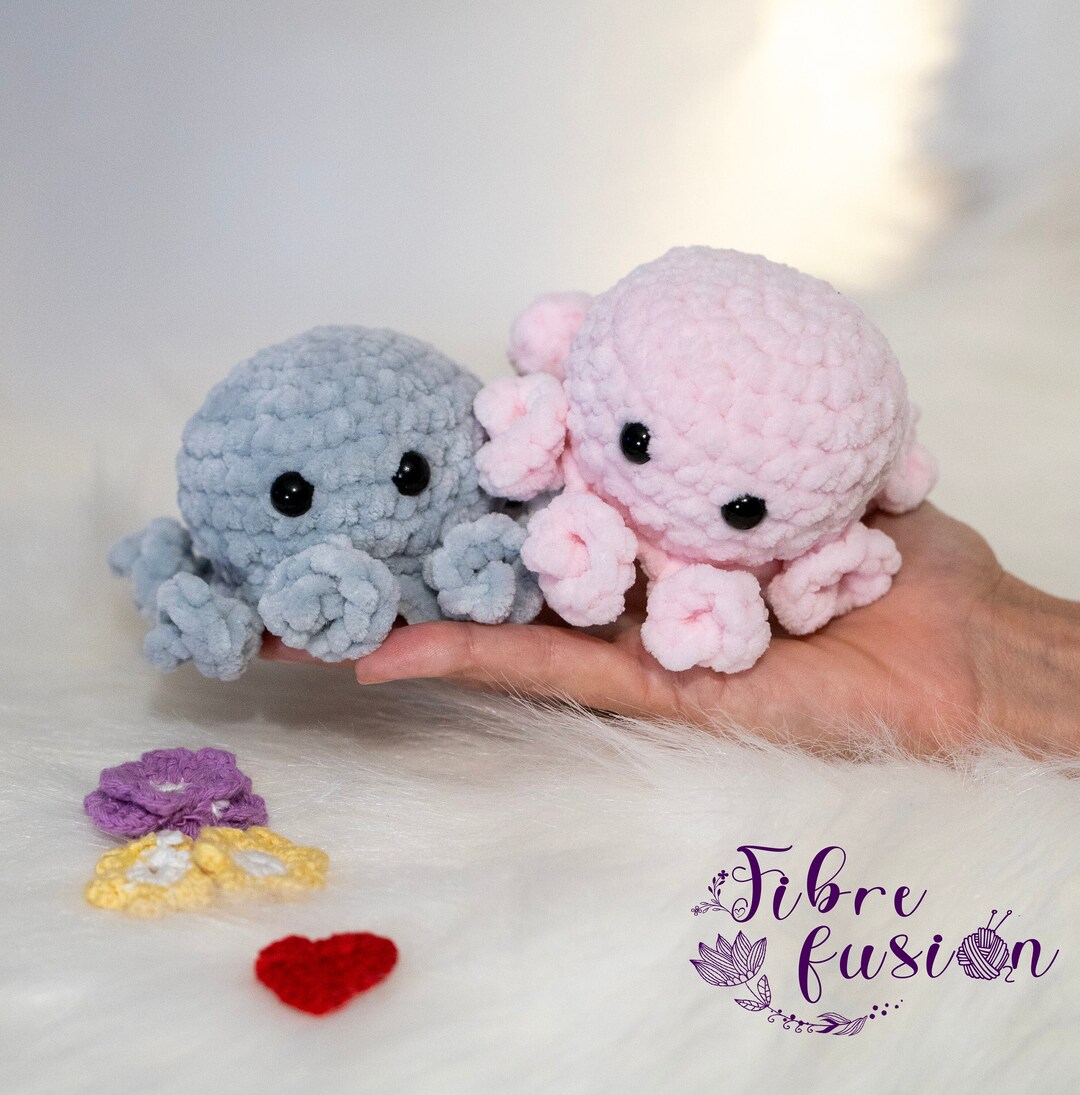 Baby Octopus Crochet, Quiggly, Cute, Small, No Sew Crochet Mini Octopus ...