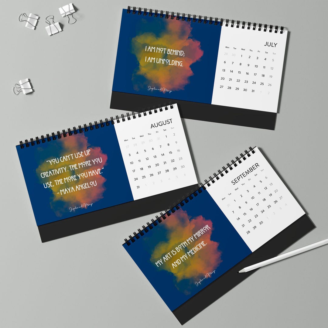 2026 Jupiter and Mango Affirmation Calendar for Creatives | Desk ...
