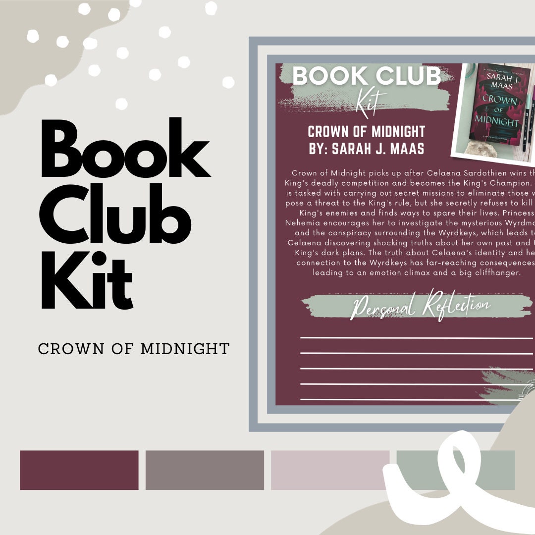 Book Club Kit - Crown of Midnight - Etsy