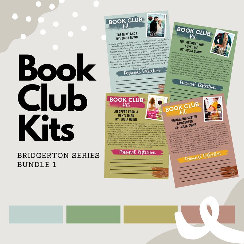 Book Club Kit - Bridgerton Series Bundle 1 - Etsy