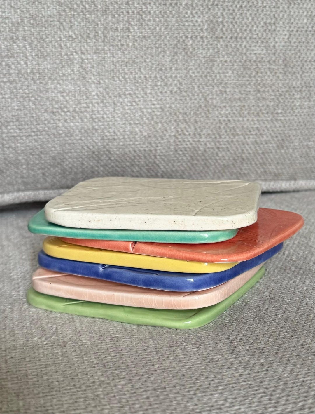 Square Ceramic Coaster / Handmade / Ceramic / Trivet / Made From Clay ...