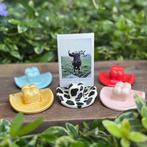 Handmade Ceramic Cowboy Hat Photo Holder: Western Decor - Etsy