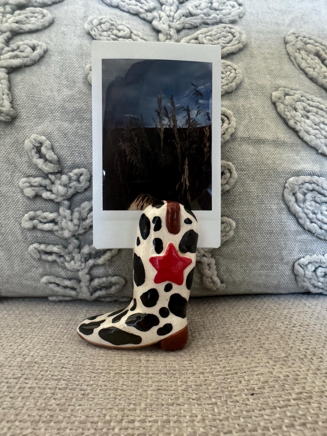 Cowboy Boot Photo Stand / Western Retro Decor / Postcard Stand / Instax ...