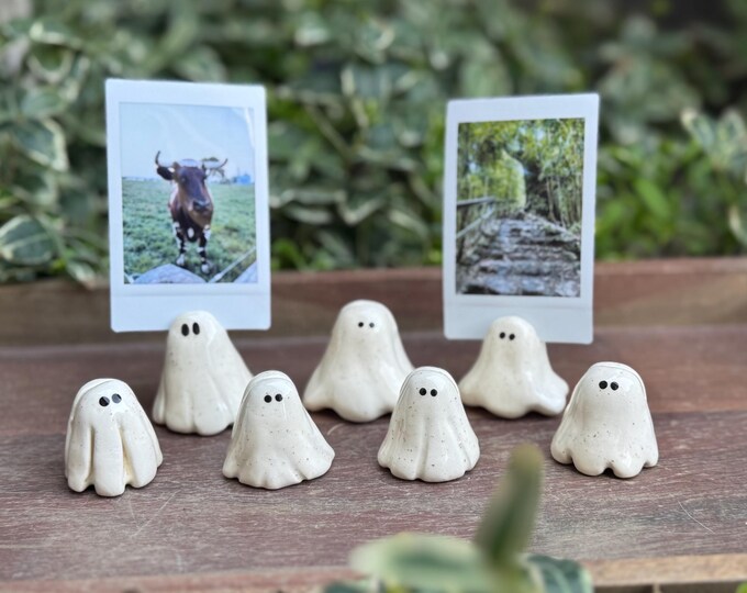 Ghost Photo Stand Spooky Decor Small Ghosty for Halloween Handmade ...