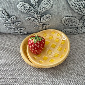 Waffle / Handcrafted Trinket Tray / Ceramic Drop Dish / Hand Shaped ...