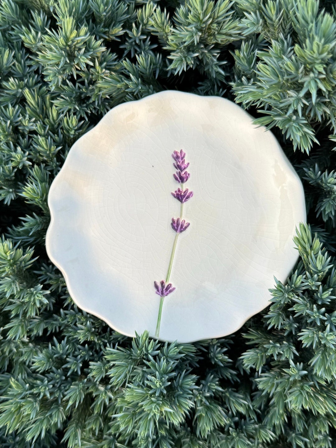 Lavender Flower Dish / Handcrafted Trinket Tray / Ceramic Drop Dish ...