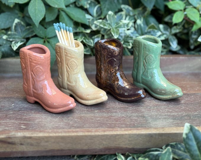 Vintage Souvenir Cowboy Boot Toothpick Holder Houston Texas FREE ...