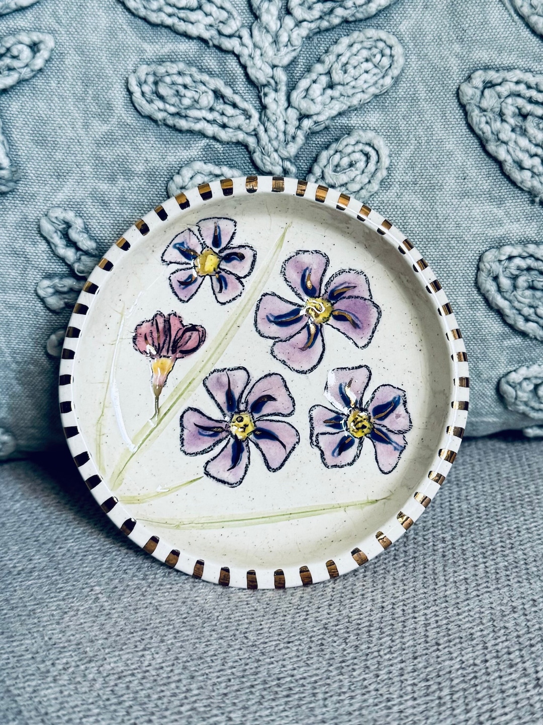 Flower Jewelry Dish / Handcrafted Trinket Tray / Ceramic Drop Dish ...