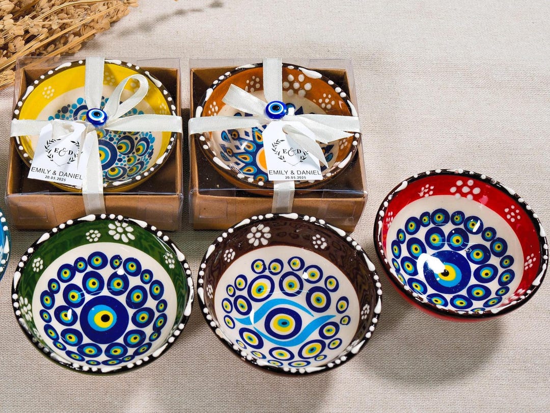 Turkish Ceramic Bowls, Unique Wedding Favors, Handmade Bowl, Bridal ...
