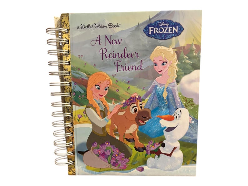Little Golden Book, Frozen, A New Reindeer Friend - Upcycled Book ...