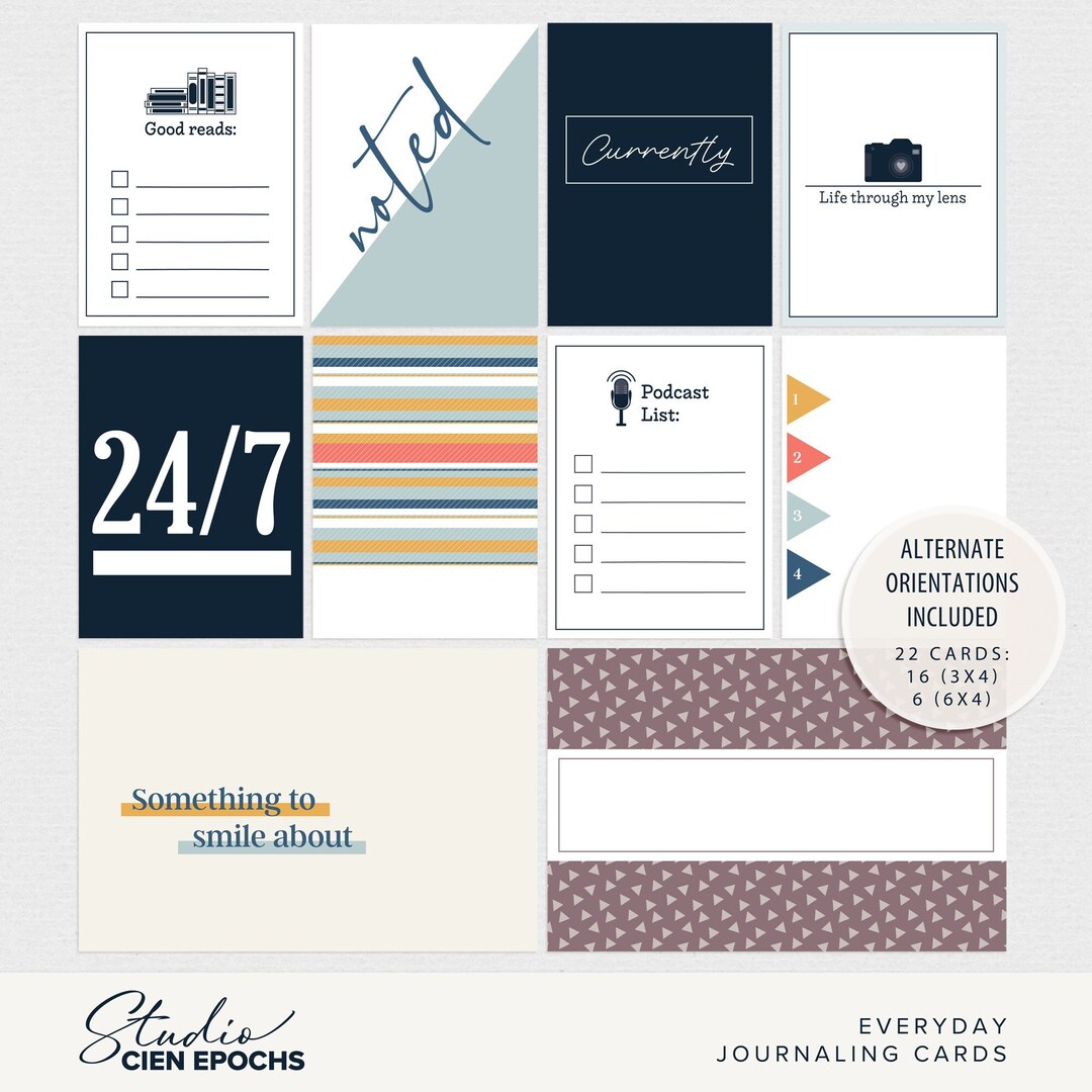 Everyday Journaling Cards Project Life Cards - Etsy
