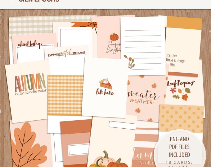 Printable Digital Journal Cards, Digital Pocket Cards, Project Life ...