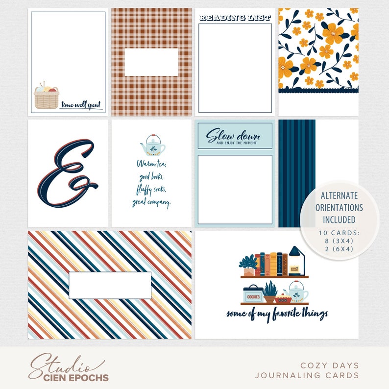 Cozy Days Journaling Cards, Project Life Cards - Etsy