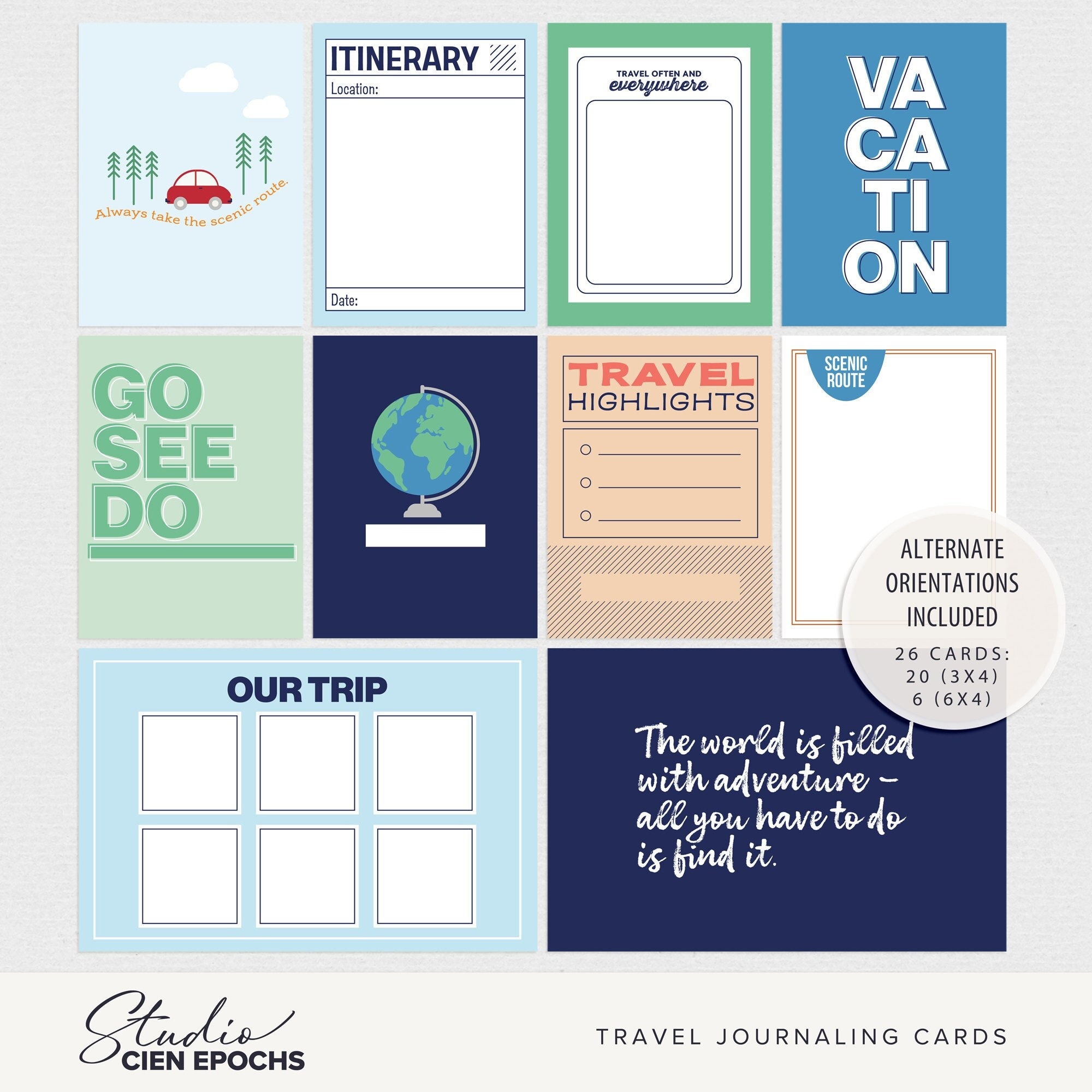 Travel Journaling Cards Project Life Cards - Etsy