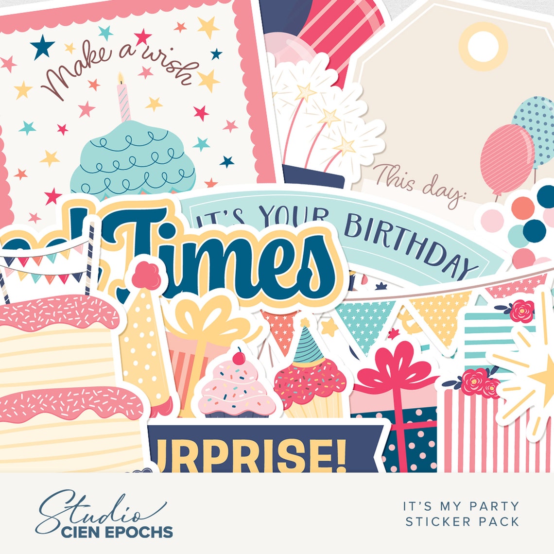 Birthday Digital Stickers It's My Party Collection - Etsy