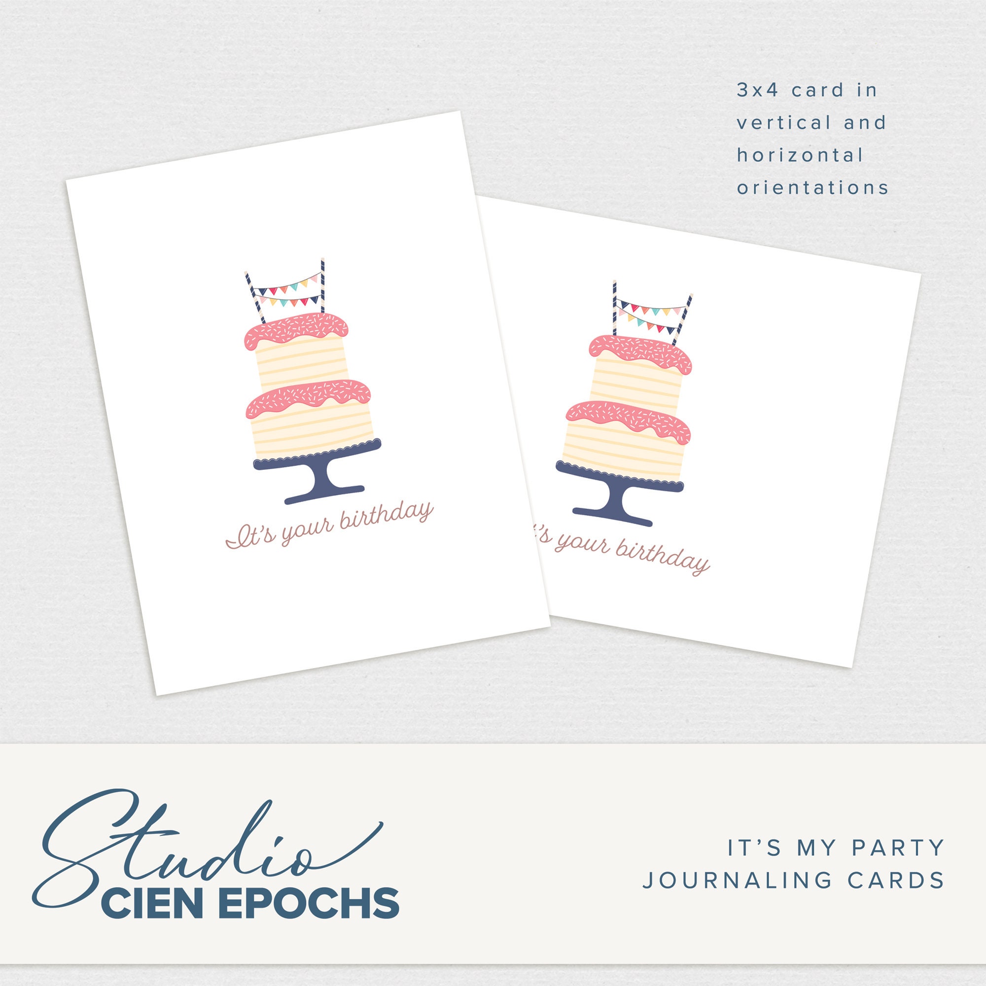 Birthday Journaling Cards It's My Party Collection, Project Life Cards ...