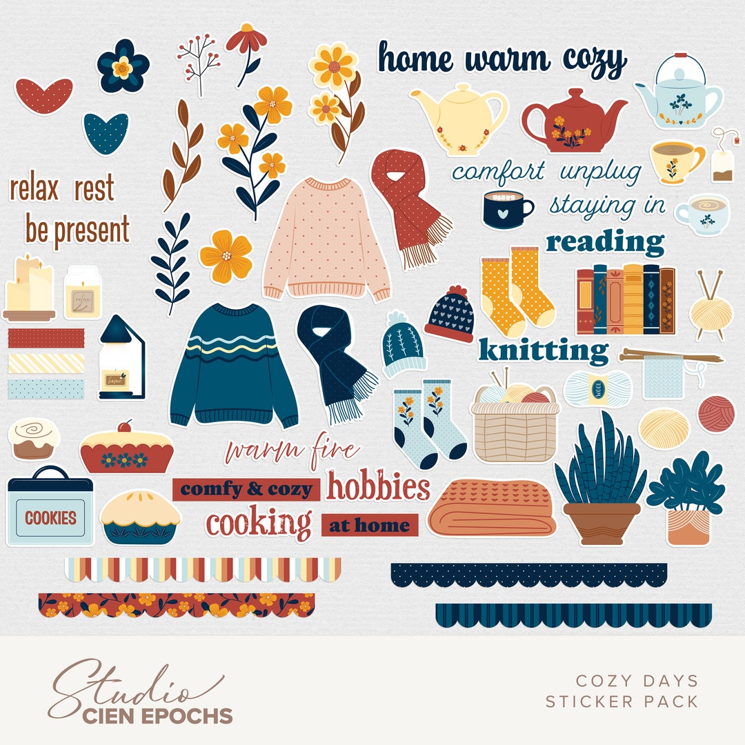Cozy Days Digital Stickers - Etsy