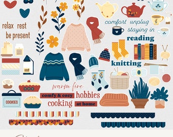 Cozy Days Digital Stickers - Etsy