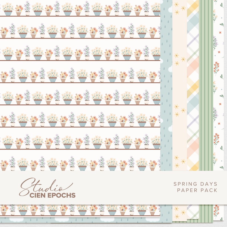 Spring Days Digital Scrapbooking Papers - Etsy