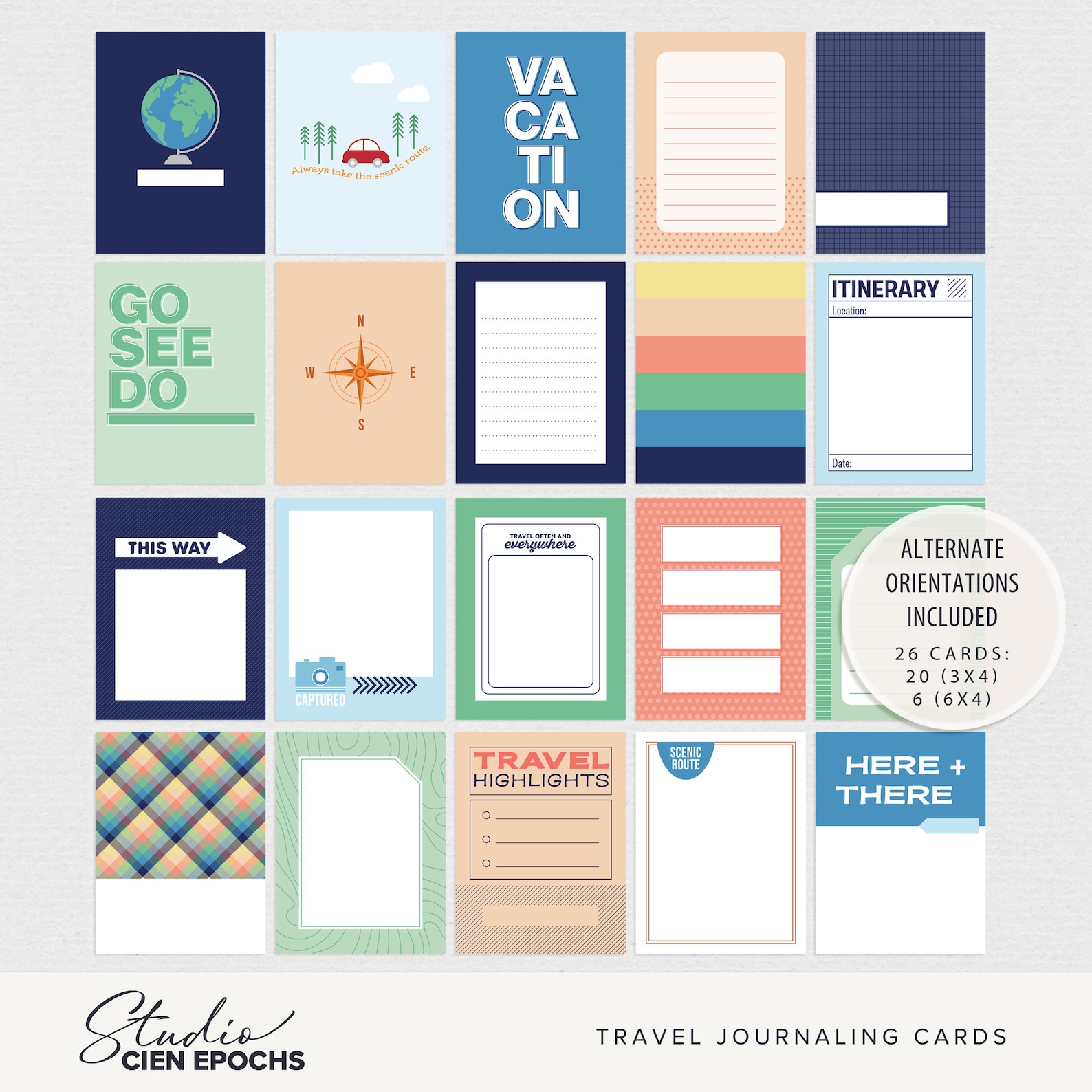 Travel Journaling Cards Project Life Cards - Etsy