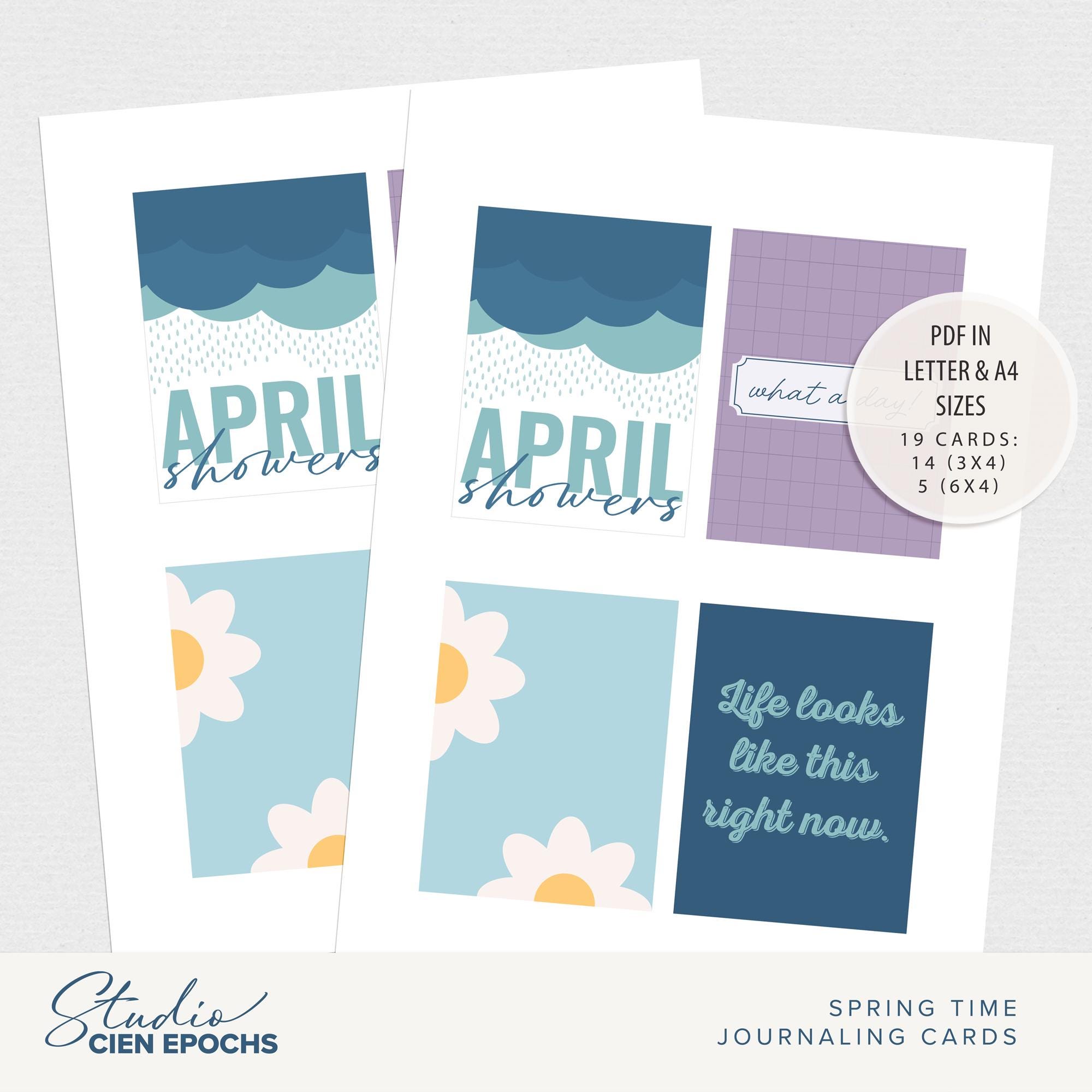 Spring Time Journaling Cards | Project Life Cards | Pocket Scrapbooking ...