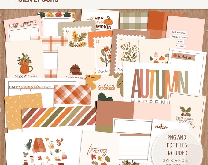 Printable Digital Journal Cards, Digital Pocket Cards, Project Life ...