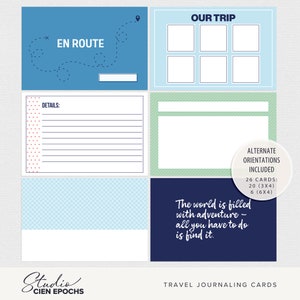 Travel Journaling Cards Project Life Cards - Etsy
