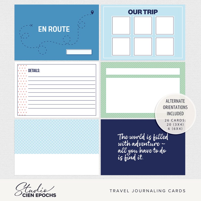 Travel Journaling Cards Project Life Cards - Etsy