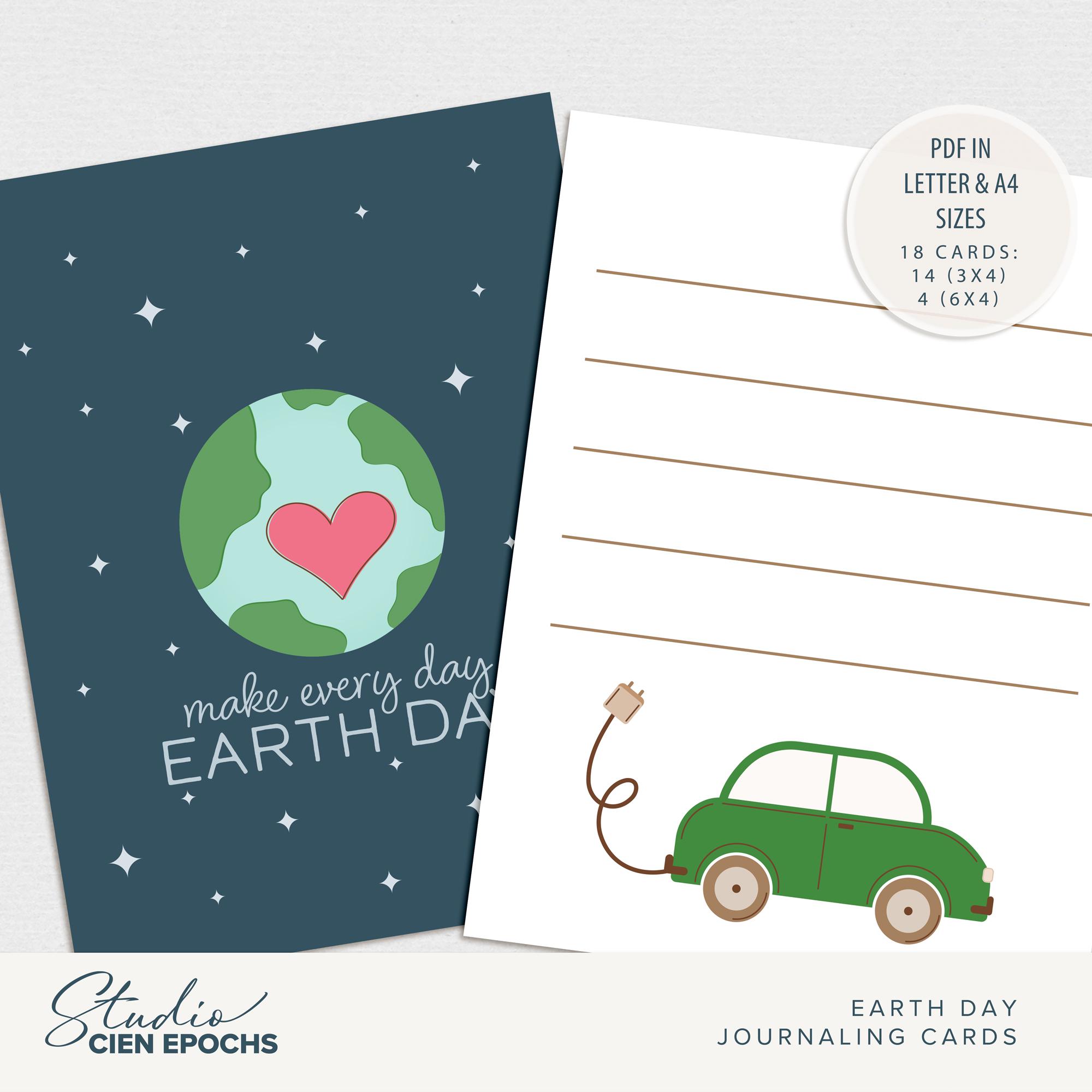 Earth Day Journaling Cards | Project Life Cards | Pocket Scrapbooking ...