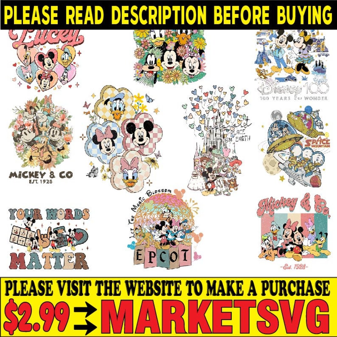 Mickey and Friends Png Your Words Matter Png Feeling Lucky - Etsy UK