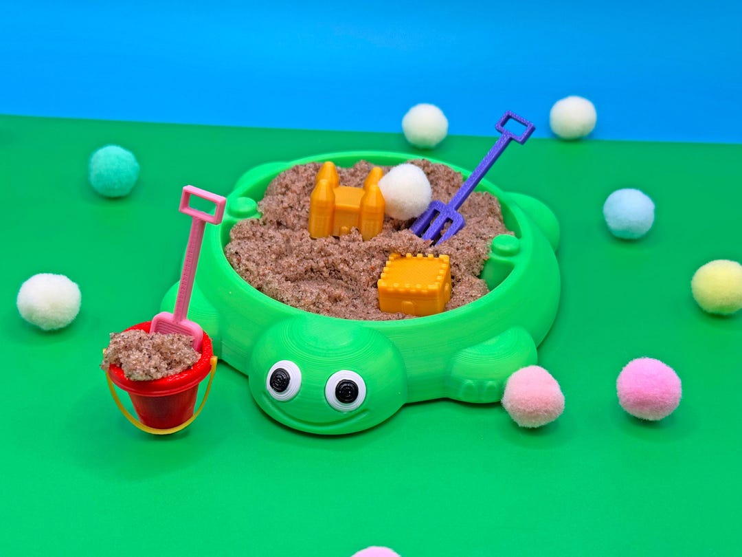 Mini Turtle Sandbox With Sand & Mini Tools - Sensory Zen Garden, 90s ...