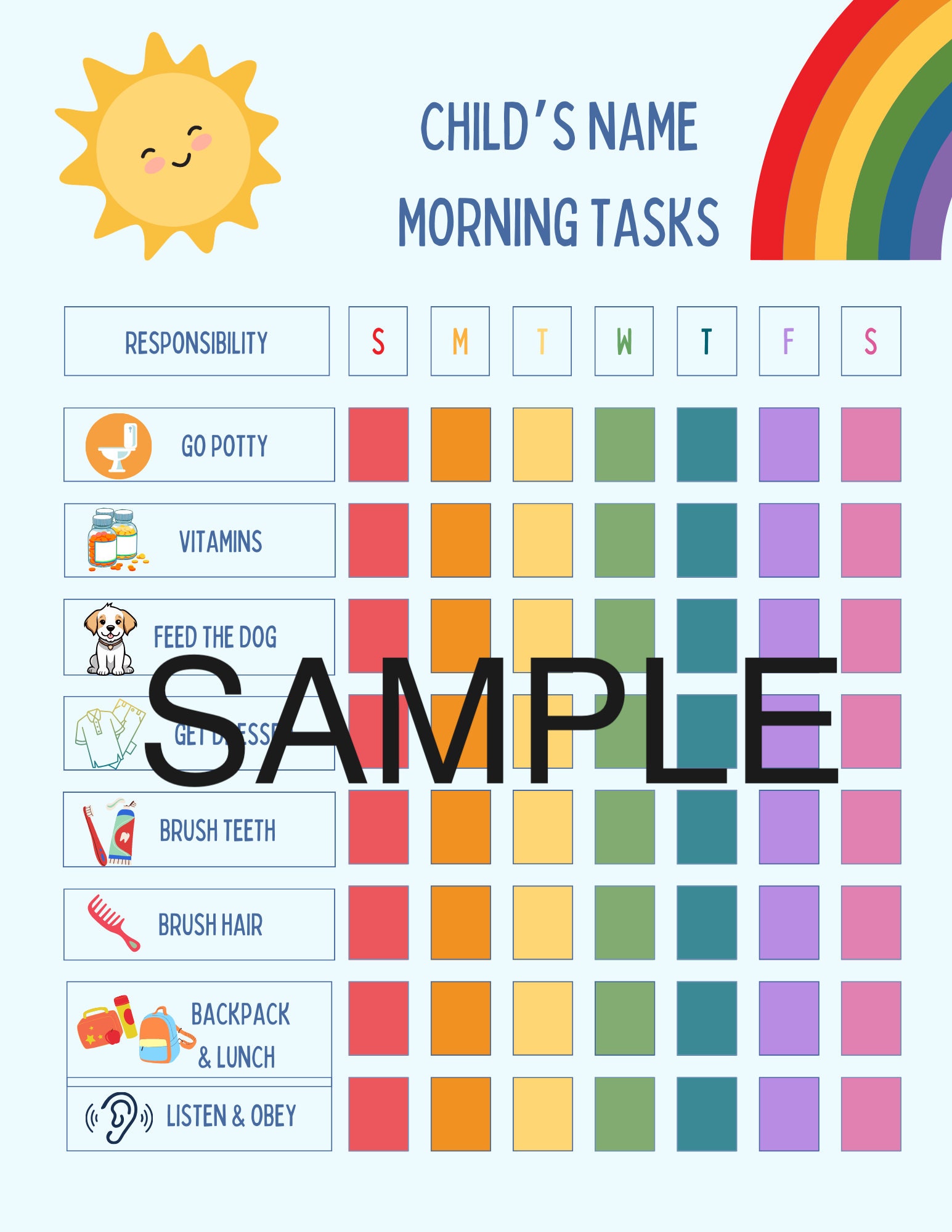 EDITABLE Kids Task Lists, Rewards & Discipline System for Kids, Fruit ...