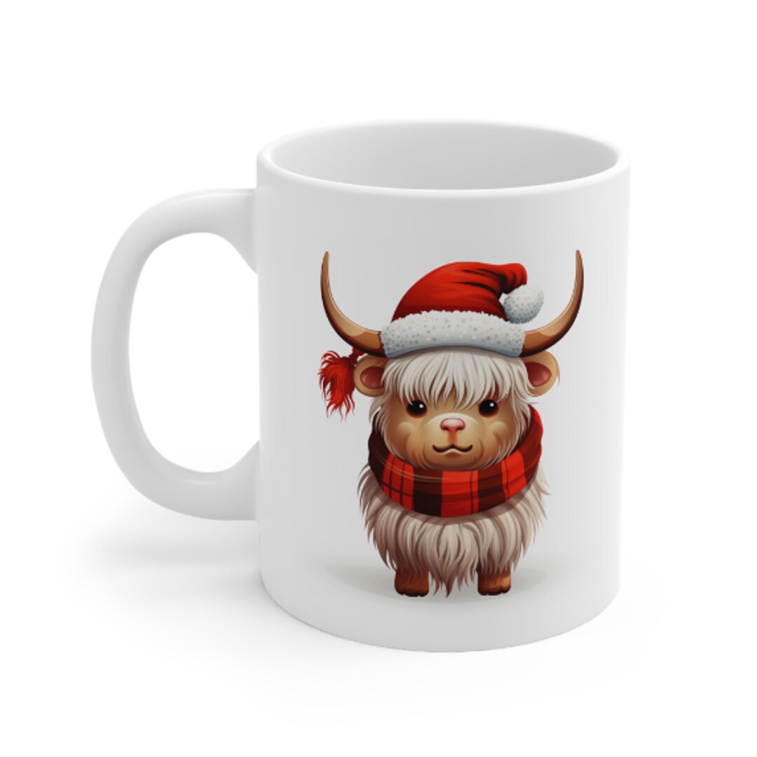 Christmas Coo, Scarf and Santa Hat Mug/white and Two-tone/11oz. and ...
