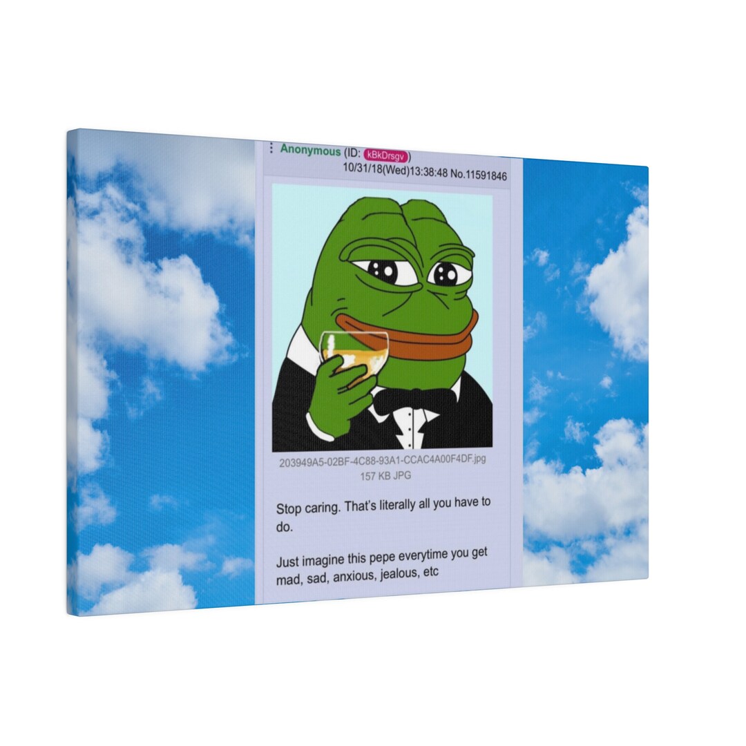 Pepe stop Caring Wall Art 4chan Pepe the Frog Art - Etsy