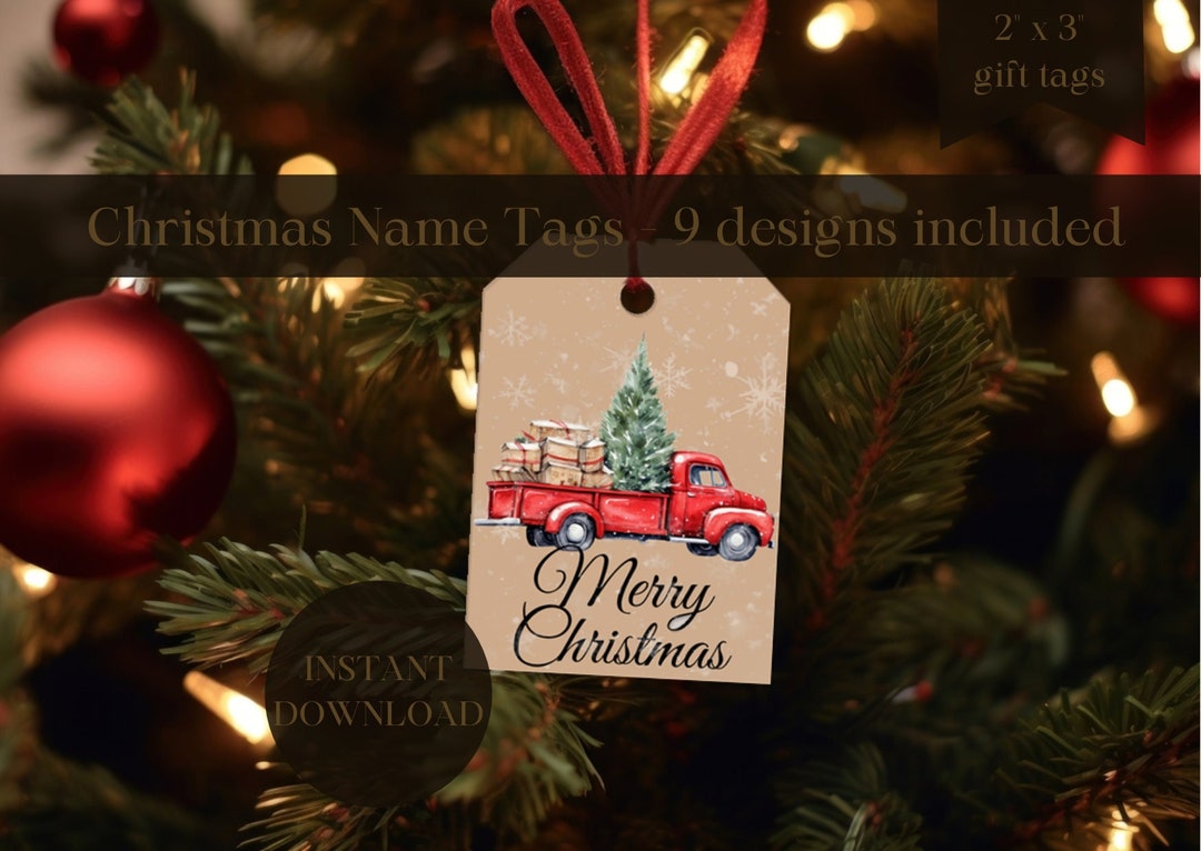 Christmas Gift Tags, Printable Gift Tags, Christmas, Instant Download ...