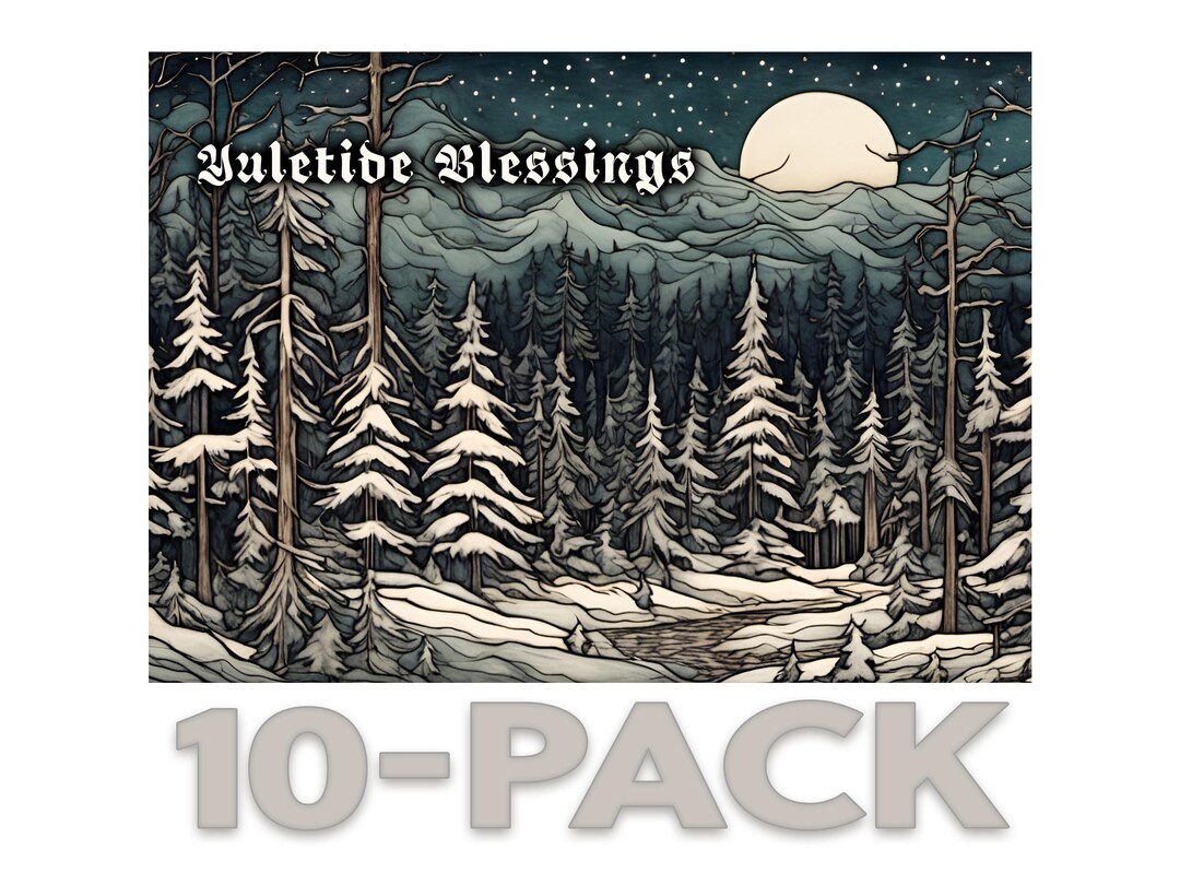 10-pack Yule Cards yuletide Blessings 7x5 Yule Greeting Cards, Pagan ...