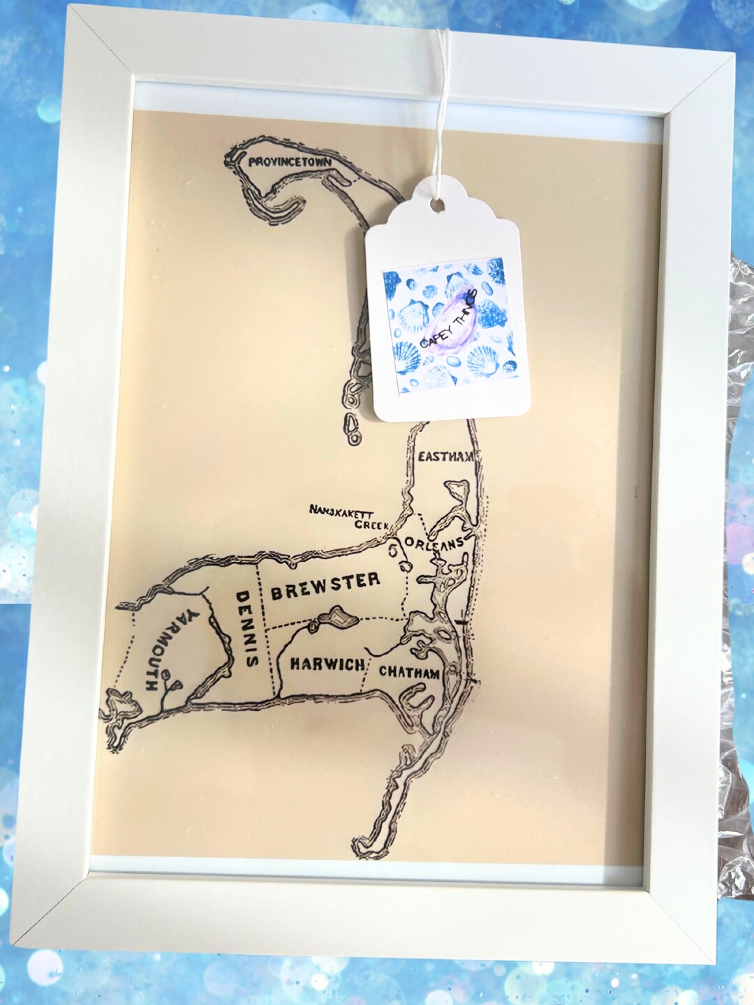 Cape Cod Artwork Framed Cape Cod Map Unique Cape Cod Present Aesthetic ...