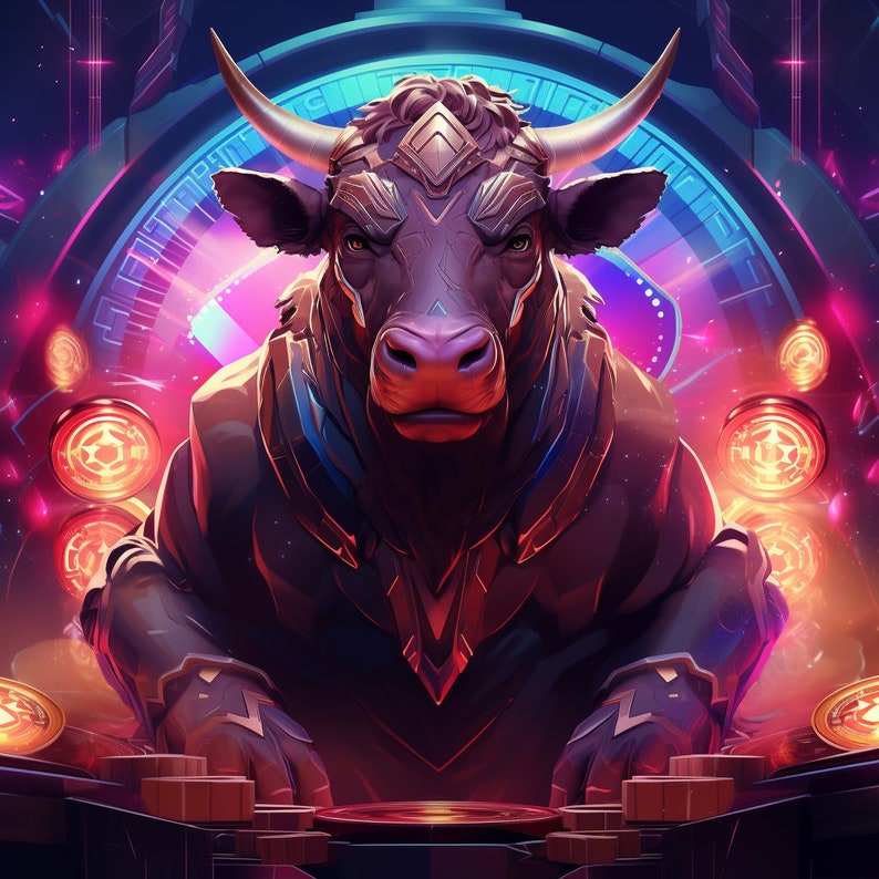 Crypto Bull Charge Dynamic Symbol of the Bull Market Wall Art Print - Etsy