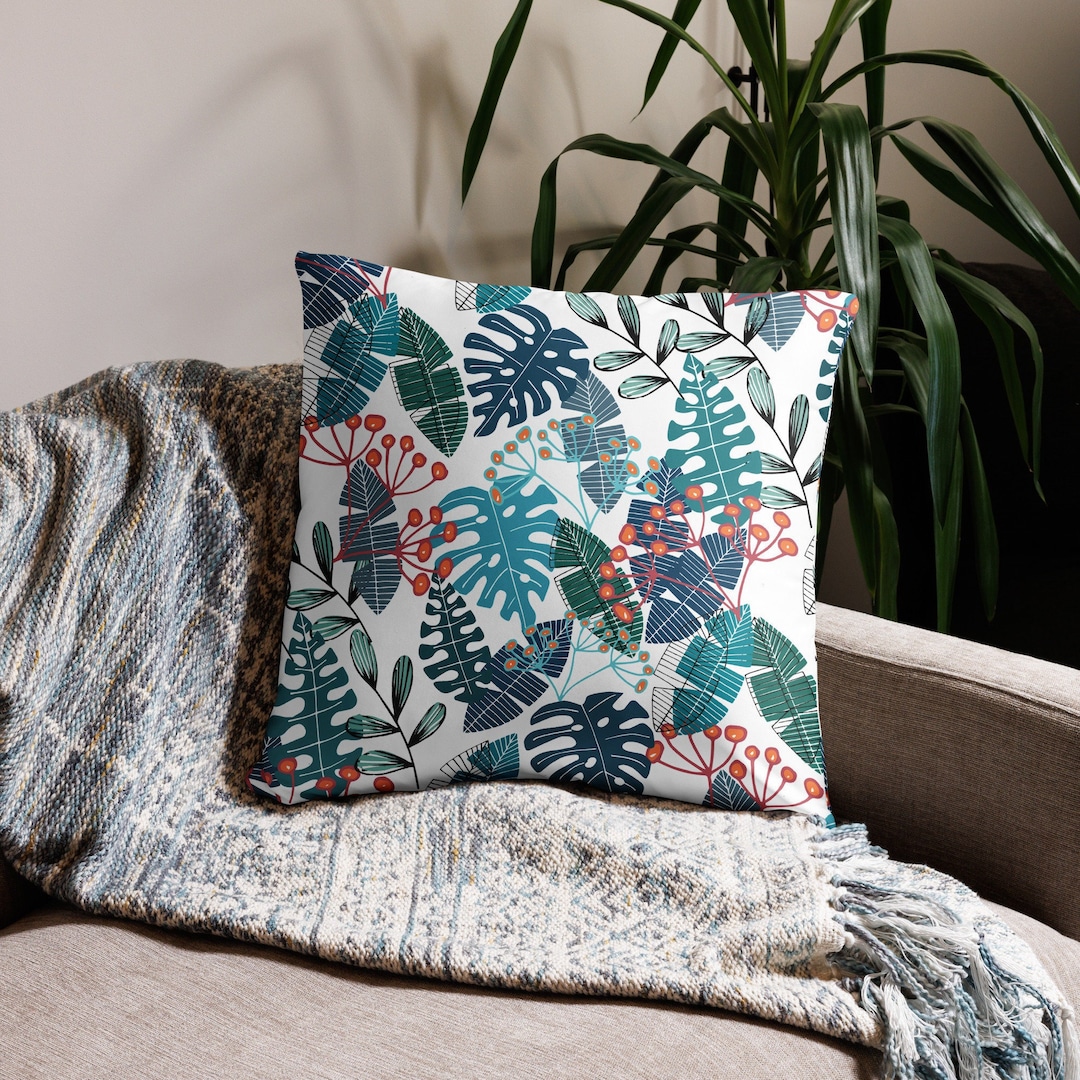 Colorful Monstera Pillow Monstera Lover Monstera Decor Monstera Throw ...