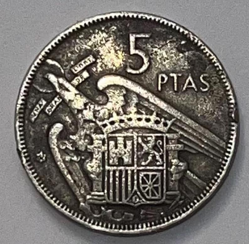 Old 5 Pesetas Coin 1957 - Etsy