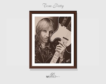 Tom Petty Art/tom Petty Artwork/tom Petty/music Art/ Petty Collage ...