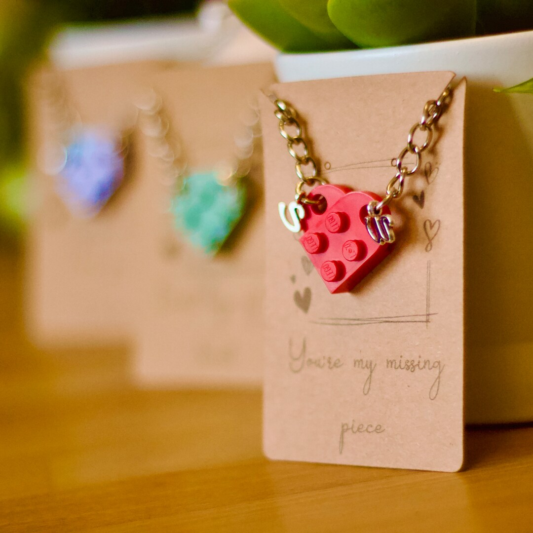 Personalised LEGO Heart Keyring, Genuine LEGO Bricks Keychain ...