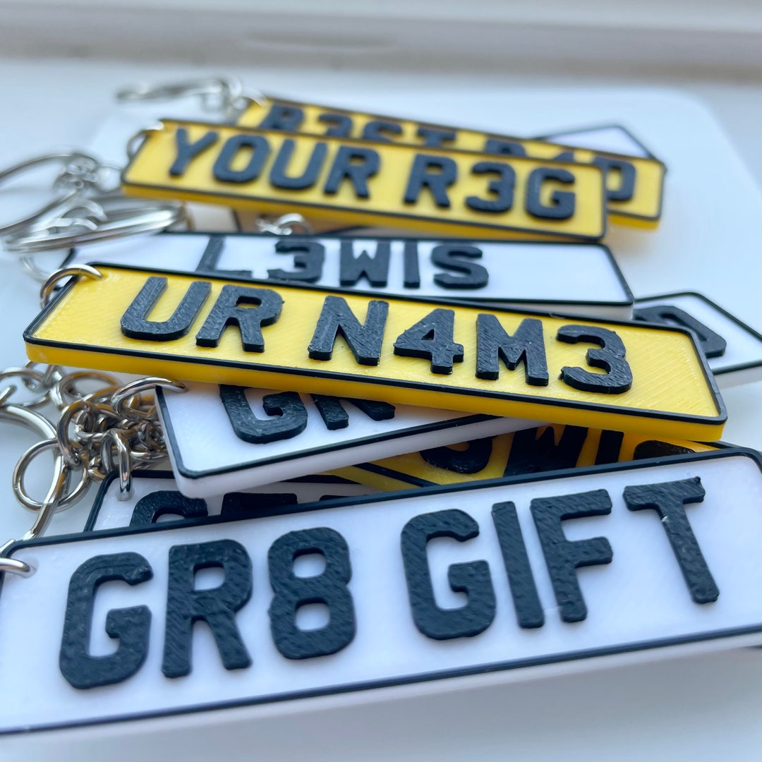 Personalized Number Plate Keyring: 3D Printed Custom Keychain - Etsy