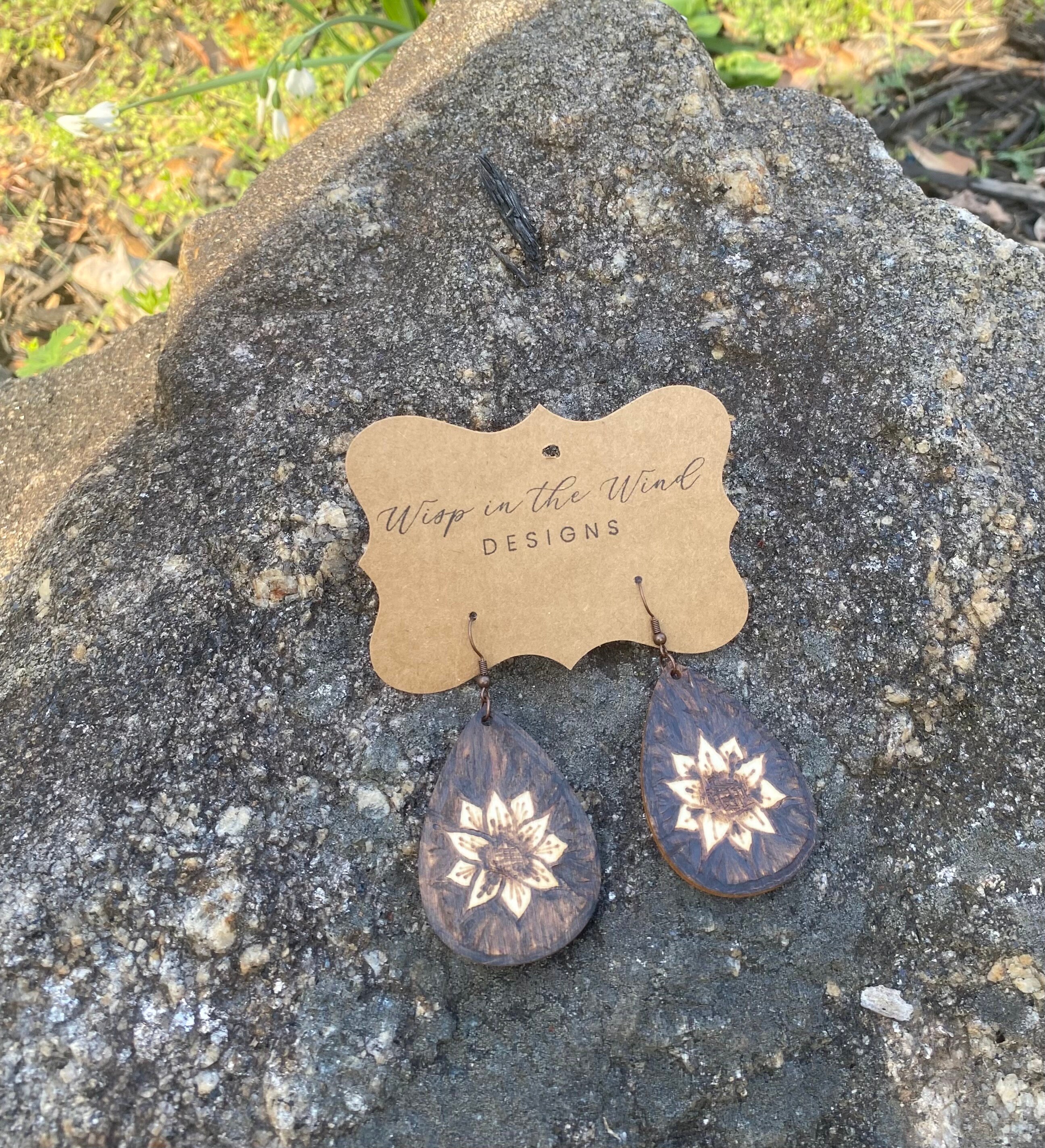 Wood Burned Earrings - Etsy