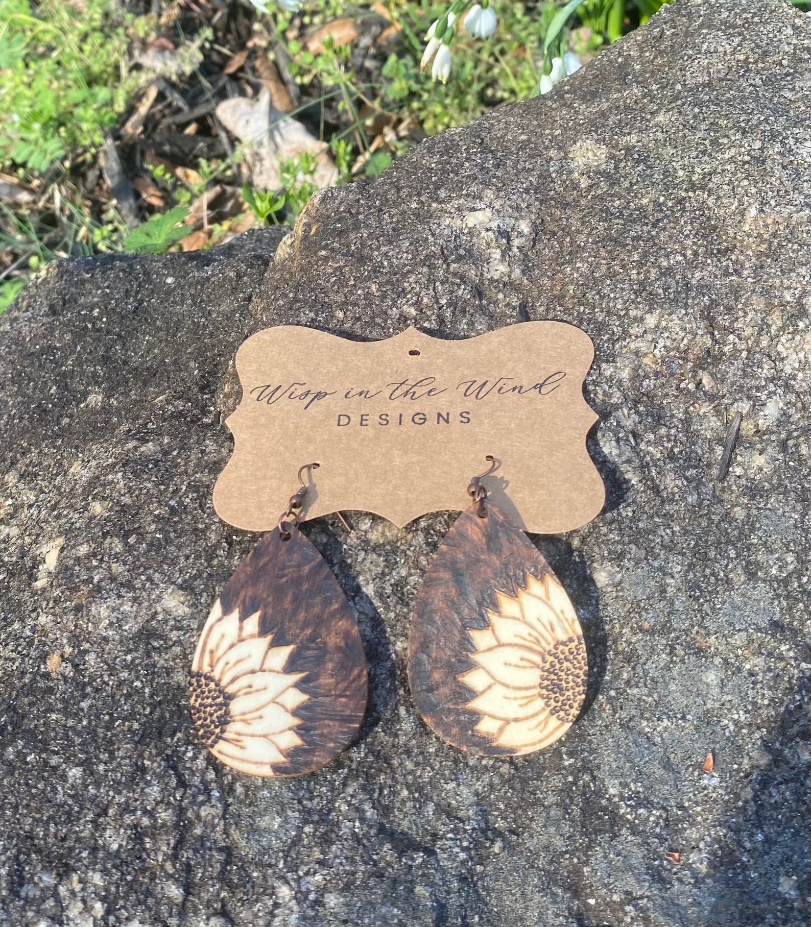 Wood Burned Earrings - Etsy