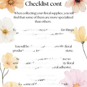 Floral Tools and Supply Checklist - Etsy
